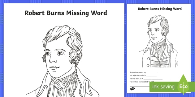 Robert Burns Missing Word Worksheet / Worksheet