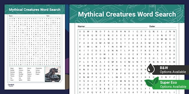 Mythology Word Searches | twinkl.ca