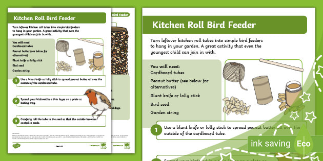 Cardboard Kitchen Roll Feeder Craft Instructions