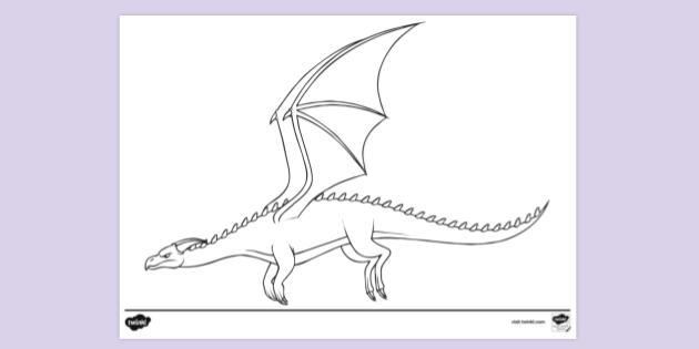 Dragon Flying Colouring Page | Colouring Sheets