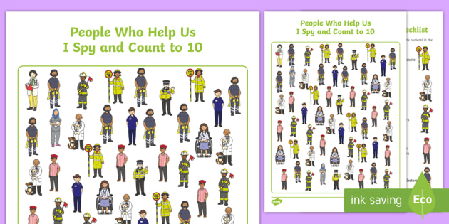 People Who Help Us I Spy and Count Activity to 10