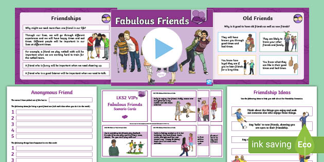 PSHE and Citizenship LKS2 VIPs Lesson 2: Fabulous Friends Lesson Pack