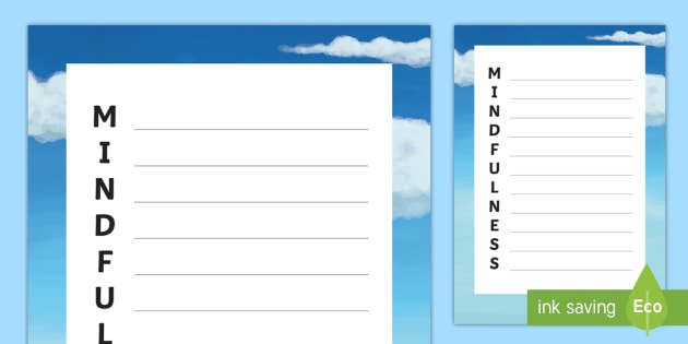 Mindfulness Acrostic Poem (teacher made)
