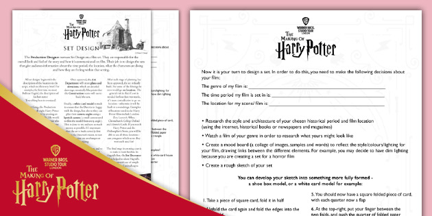FREE! - Harry Potter Set Design Activity Sheet