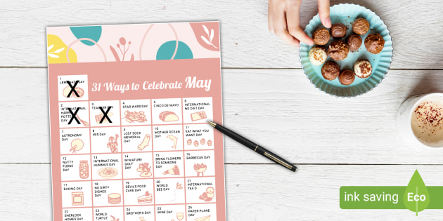 31 Ways to Celebrate in May | Calendar (Teacher-Made)