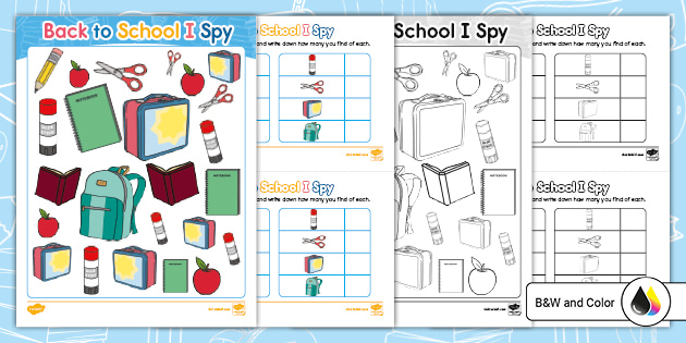 Back to School I Spy Activity (teacher made)