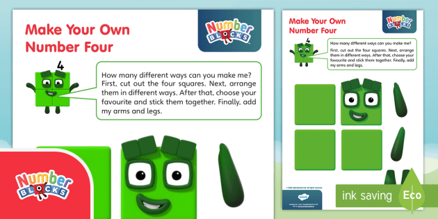 Numberblocks: Make You Own Number Four Activity