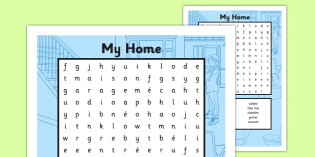 My Home Word Search French (teacher made)