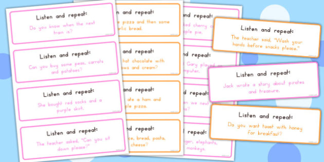Listen and Repeat 8-9 Word Length Sentence Cards Set 2 - australia
