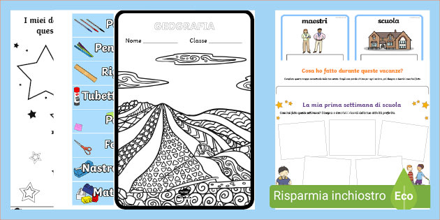 Collezione di materiale - Ritorno a scuola 2020