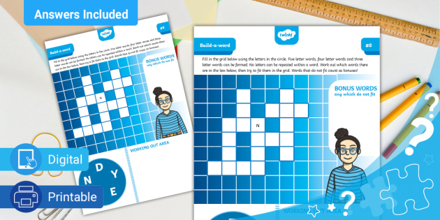 Build-a-word puzzle #8 - Kids Puzzles - Twinkl