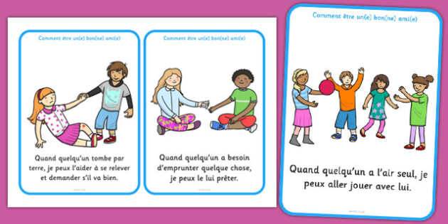 How To Be a Good Friend Cards French (teacher made)