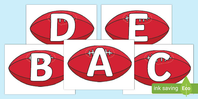 A-Z Uppercase Letters on AFL Footballs on Australian Football - AFL
