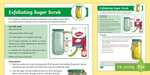Handmade Sugar Scrub Craft Instructions