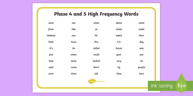 Phase 4 And 5 High Frequency Word Mat Phase 5 High Frequency Phase 4 And 5 High Frequency Word Mat Phase 5 High Frequency