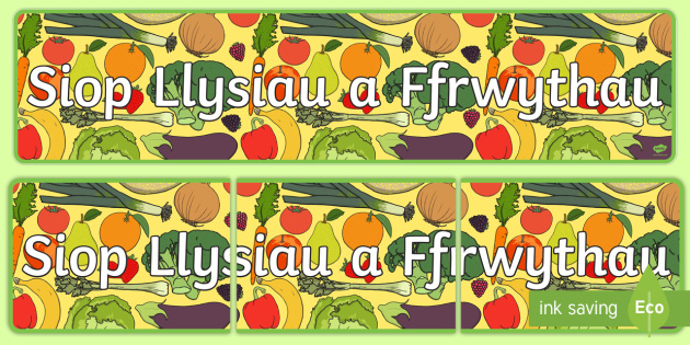 Siop Ffrwythau a Llysiau Baner Arddangosfa Chwarae Rôl