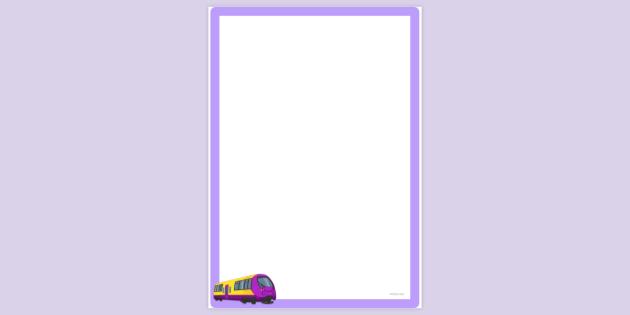 FREE! - Simple Blank Train Page Border | Page Borders | Twinkl