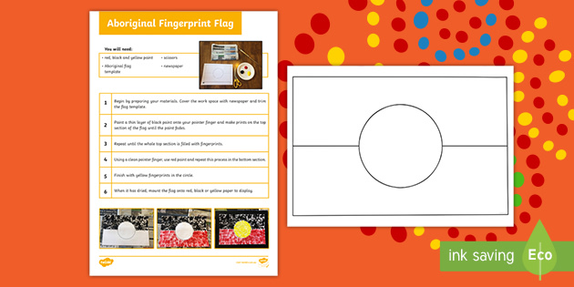 * NEW * Aboriginal Flag Finger Print Craft