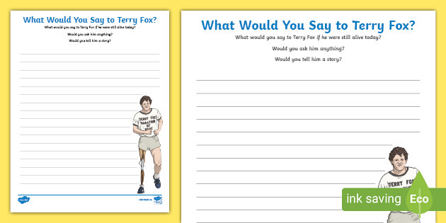 Meeting Terry Fox Activity - Creative Writing Worksheet