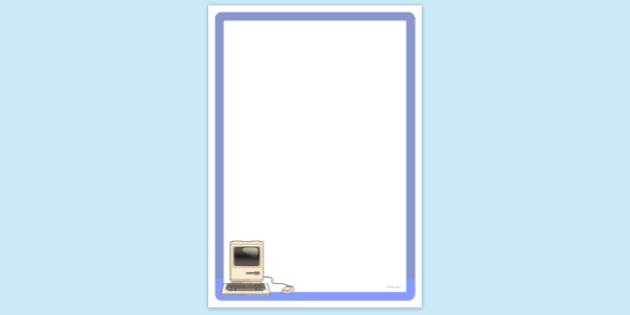 Old Computer Page Border | Twinkl Page Borders