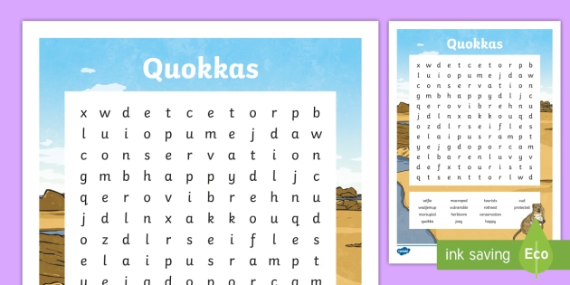 Quokka Word Search (Teacher-Made)