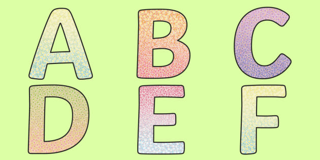 Pastel Glitter Display Lettering DS Template