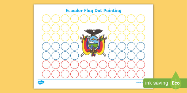Ecuador Flag Dot Painting Worksheet