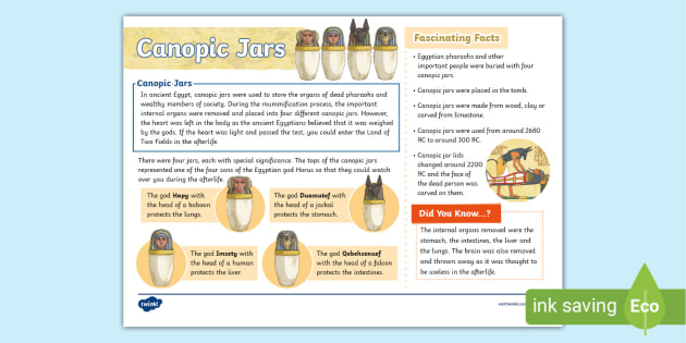 Canopic Jars (teacher made)