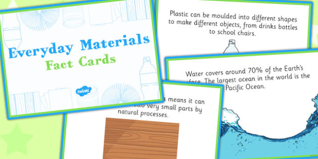 Everyday Materials Fact Cards (teacher made)