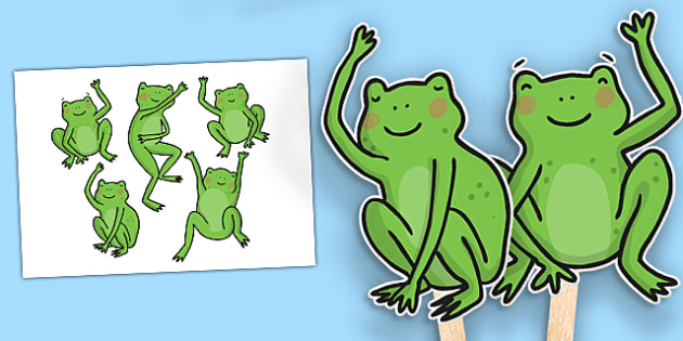 5 Little Speckled Frogs Stick Puppets (teacher made)