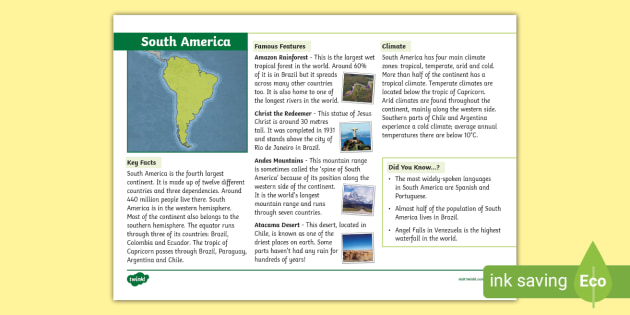 Columbia South America Worksheets