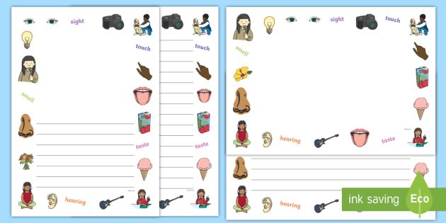 Senses Full Page Borders (Landscape) (teacher made)