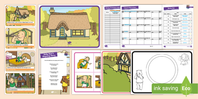 Phonics Level 1 Week 7 - Goldilocks and the Three Bears Weekly Lesson Pack