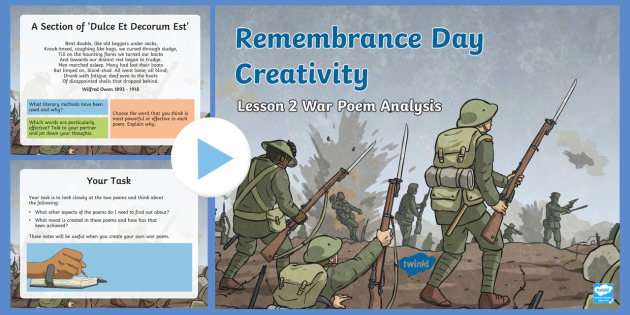 KS2 WW1 Poems - Remembrance Day Creativity Lesson