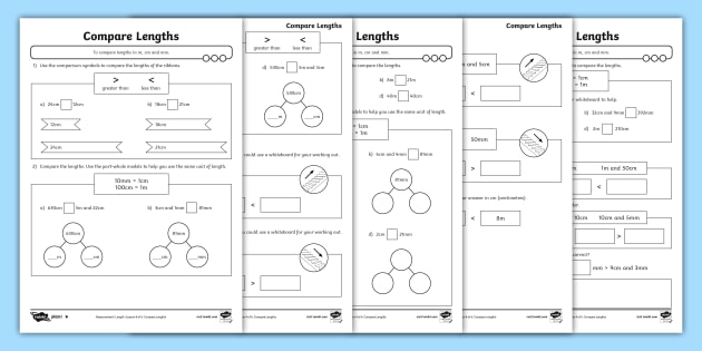 👉 PlanIt Maths Y3 Compare Lengths Differentiated Activities