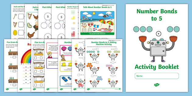  Number Bonds To 5 Booklet Ages 4 5 Teacher Made 