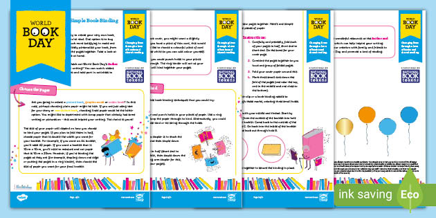 FREE! - World Book Day: Simple Book-Binding Craft Instructions