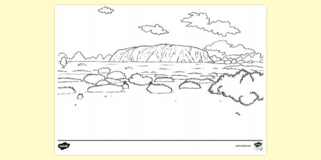 FREE! - Uluru Drawing Page Colouring Sheet (teacher made)