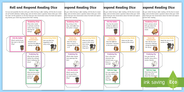 Year 3 Roll and Respond Reading Dice Nets