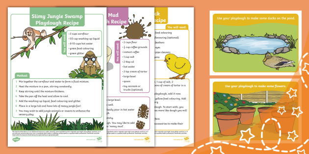 Spring-Themed Playdough Recipes and Mat Pack (teacher made)