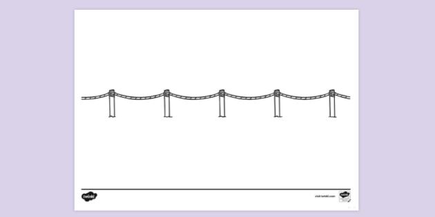 Rope Fence Colouring | Colouring Sheets