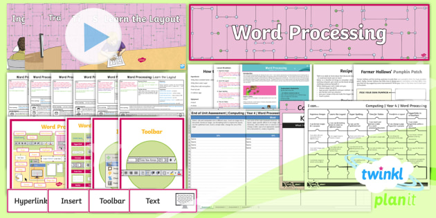 Computing: Word Processing Year 4 Unit Pack (teacher made)