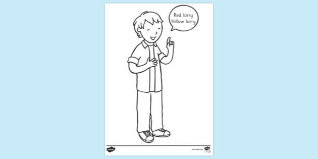 FREE! - Child Speaking Clearly Colouring | Colouring Sheets