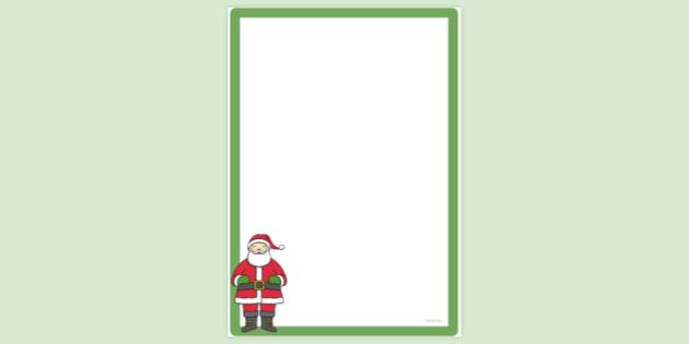 Simple Blank Santa Without Dots Page Border | Twinkl