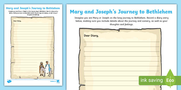 Mary and Joseph's Journey to Bethlehem Diary Template