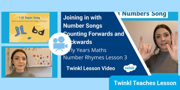 FREE! - 👉 Number Rhymes Video Lesson 3 | Counting Forwards & Backwards
