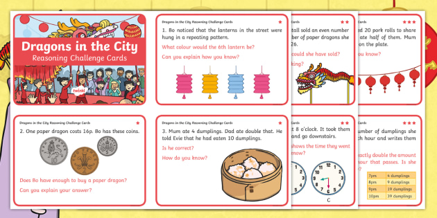 Chinese New Year: Year 1 Reasoning Challenge Cards
