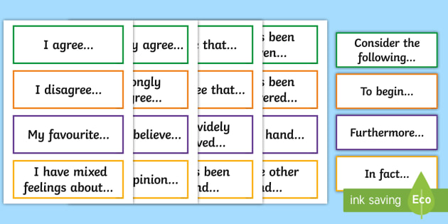 Informal/Formal Debate Language Word Cards (teacher made)