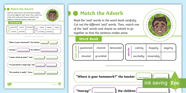 Cooking Adverbs Missing Word Sentences Worksheet