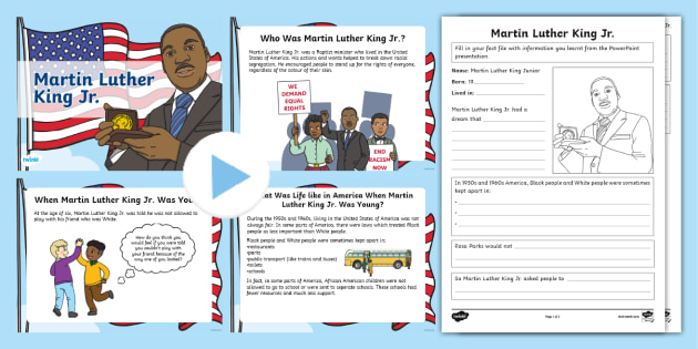 KS1 Martin Luther King Jr. PowerPoint and Activity Pack